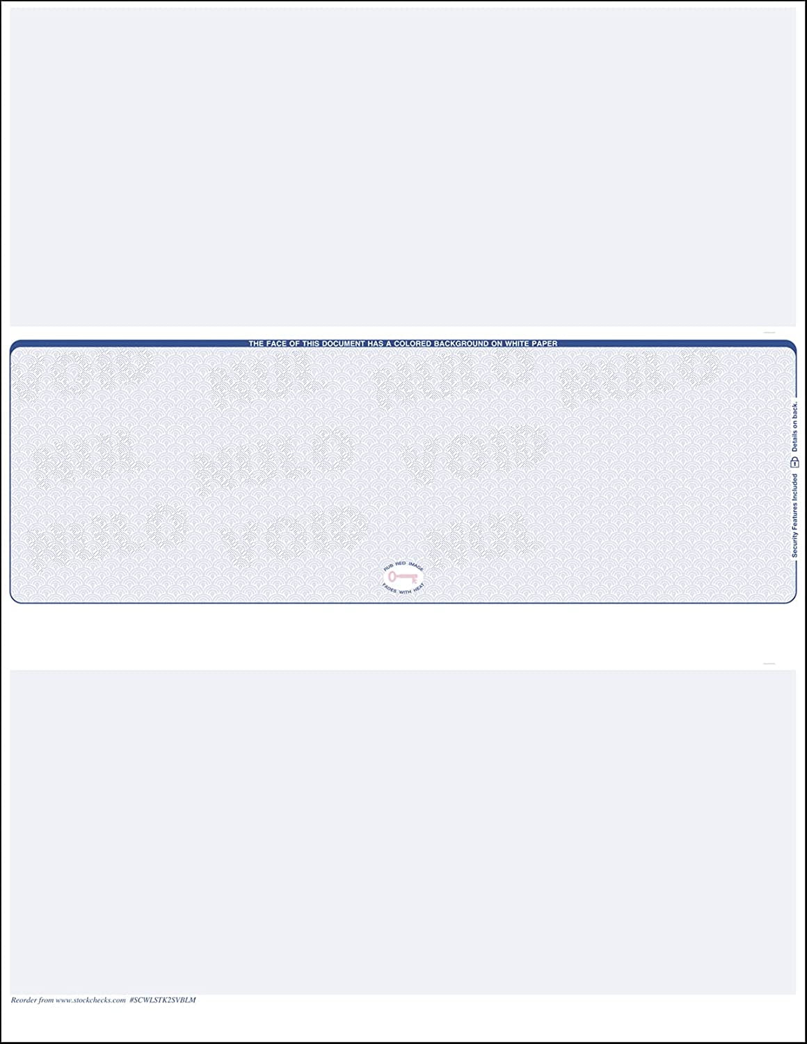 3000 Blue- Scallop Laser Check Stock, (Check at Middle) Blank Laser ...