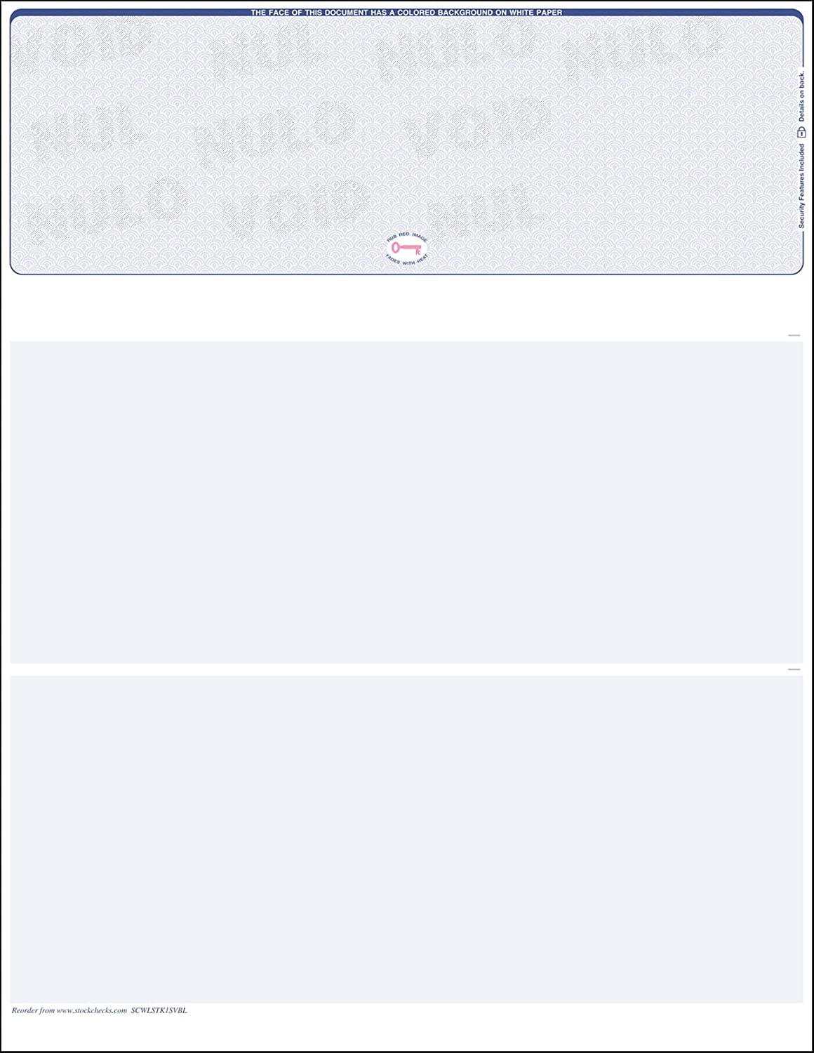 3000 Blue Scallop Laser Check Stock, (Top Position) Blank Laser Checks ...