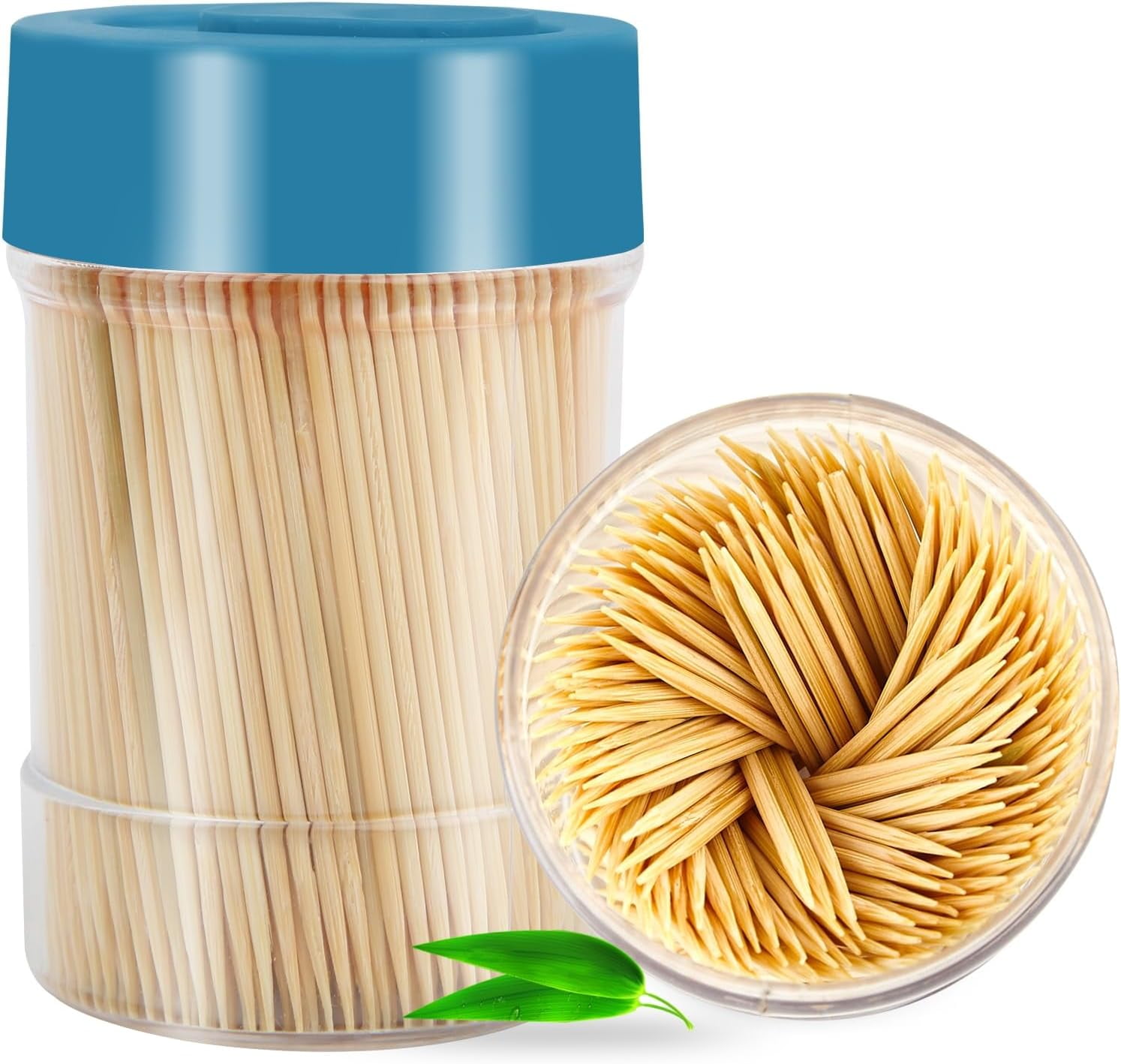 [3000 Count 100% Natural Bamboo Toothpicks - With 1 Piece Reusable ...