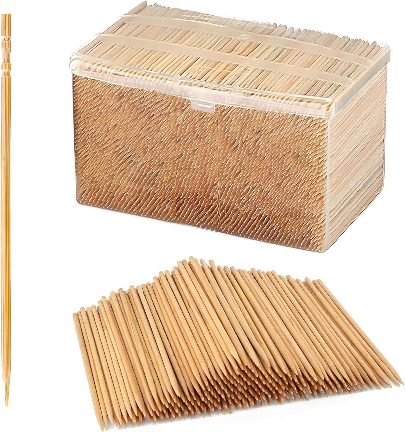3000 Count Bamboo Single-Point Toothpicks - Sturdy and Smooth Finish ...