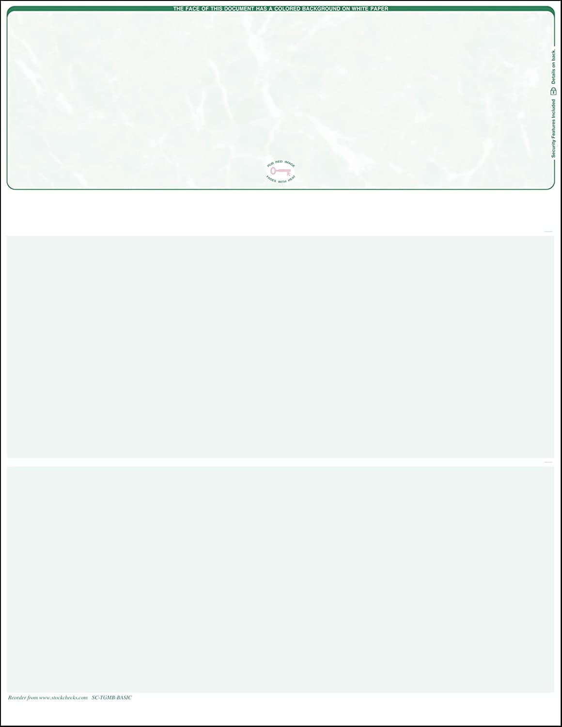 3000 Green- Marble Laser Check Stock, (Top Position) Blank Laser Checks ...