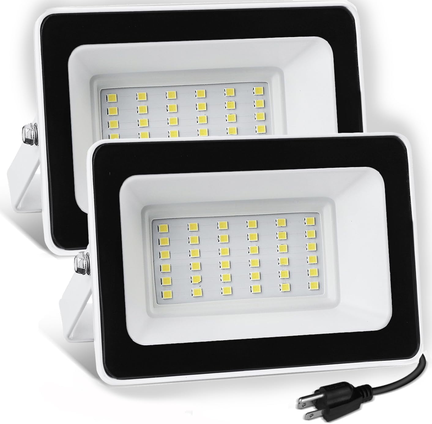 3000 Lumen LED Flood Lights, Outdoor Waterproof Security Lights, 30W ...