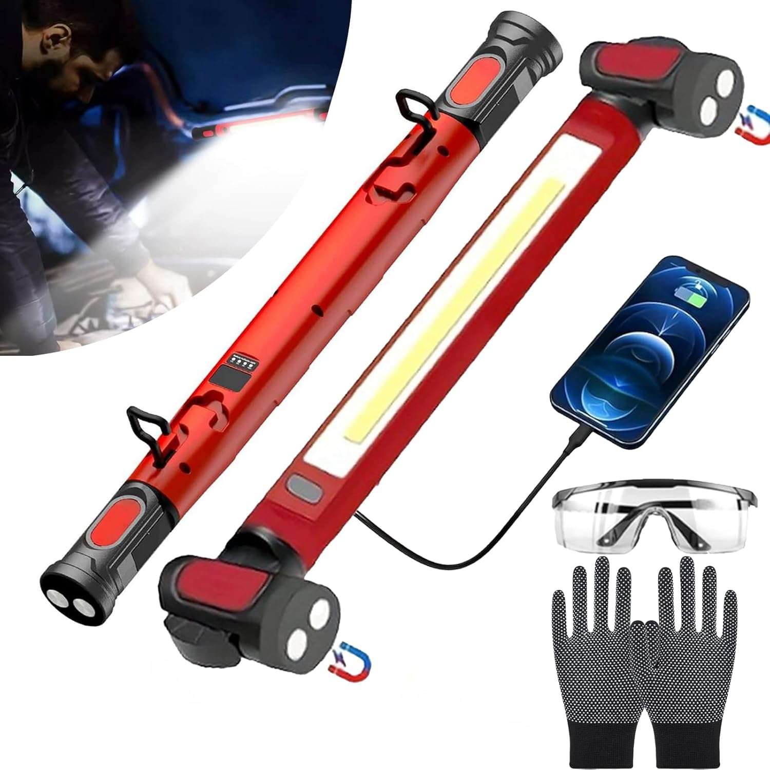 3000 Lumens Rechargeable Work Light, 5200mah Rechargeable Magnetic Work ...