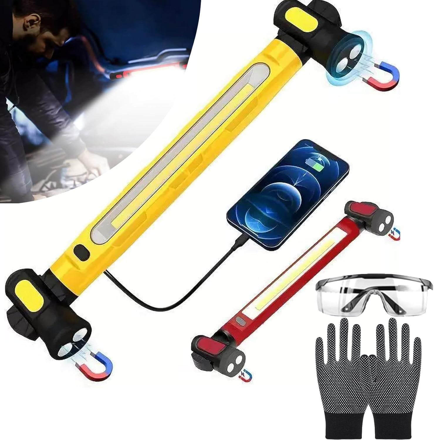 3000 Lumens Rechargeable Work Light, 5200mah Rechargeable Magnetic Work ...
