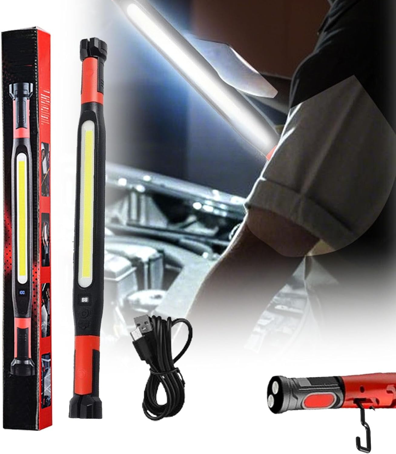 3000 Lumens Rechargeable Work Light, Under Hood Work Light Bar, 2026 ...