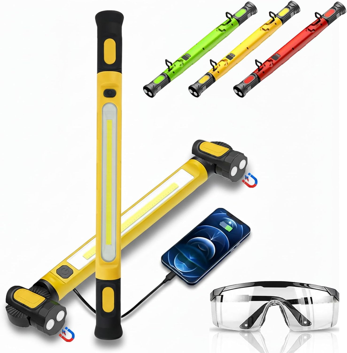 3000 Lumens Rechargeable Work Light, Upgrade Rotatable Dual Magnetic ...