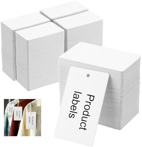 3000 PCS 1.7 x 2.9 Inch White Blank Merchandise Tags, Writable Price ...