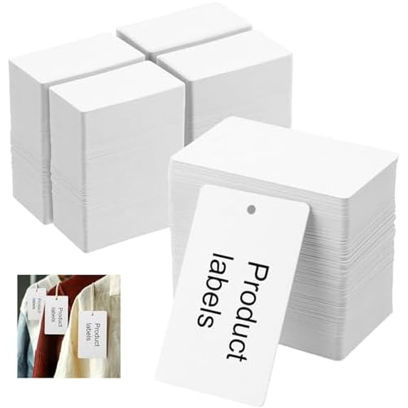 3000 PCS 1.7 x 2.9 Inch White Blank Merchandise Tags, Writable Price ...
