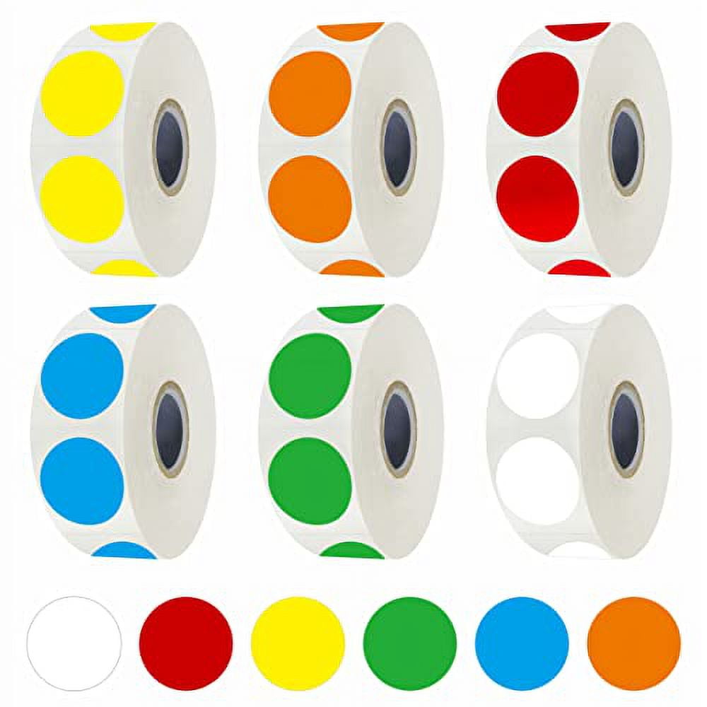 3000 PCS Round Color Coding Labels, Colorful Circle Dot Stickers Bright ...