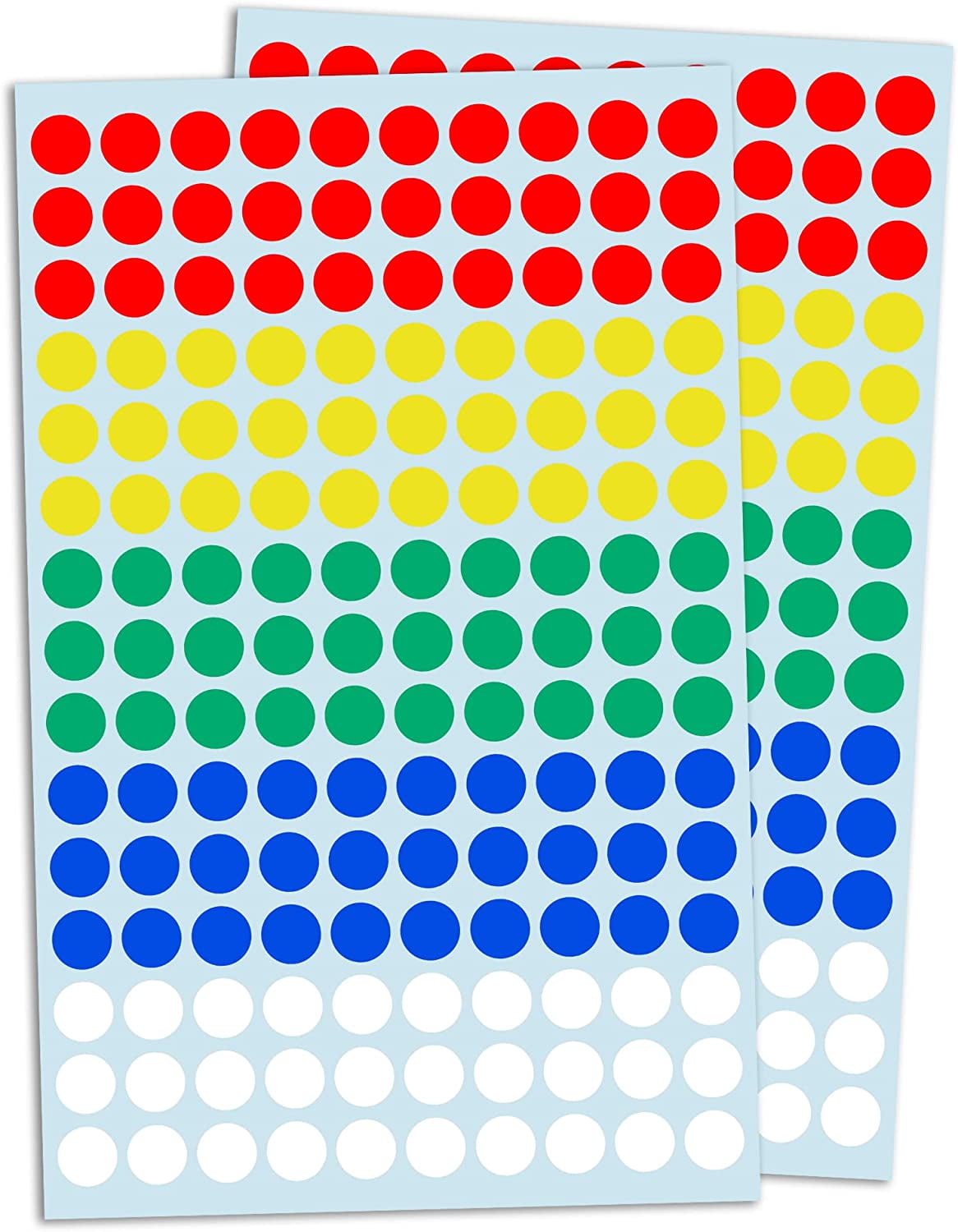 3000 Pack, 0.375" Round Colored Dot Stickers Labels - 5 Colors ...
