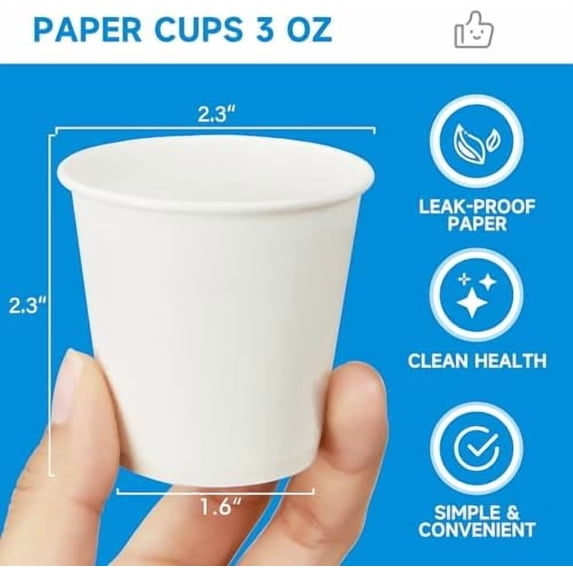 3000 Pack 3 oz Paper Cups for Bathroom, Disposable Mouthwash Cups ...