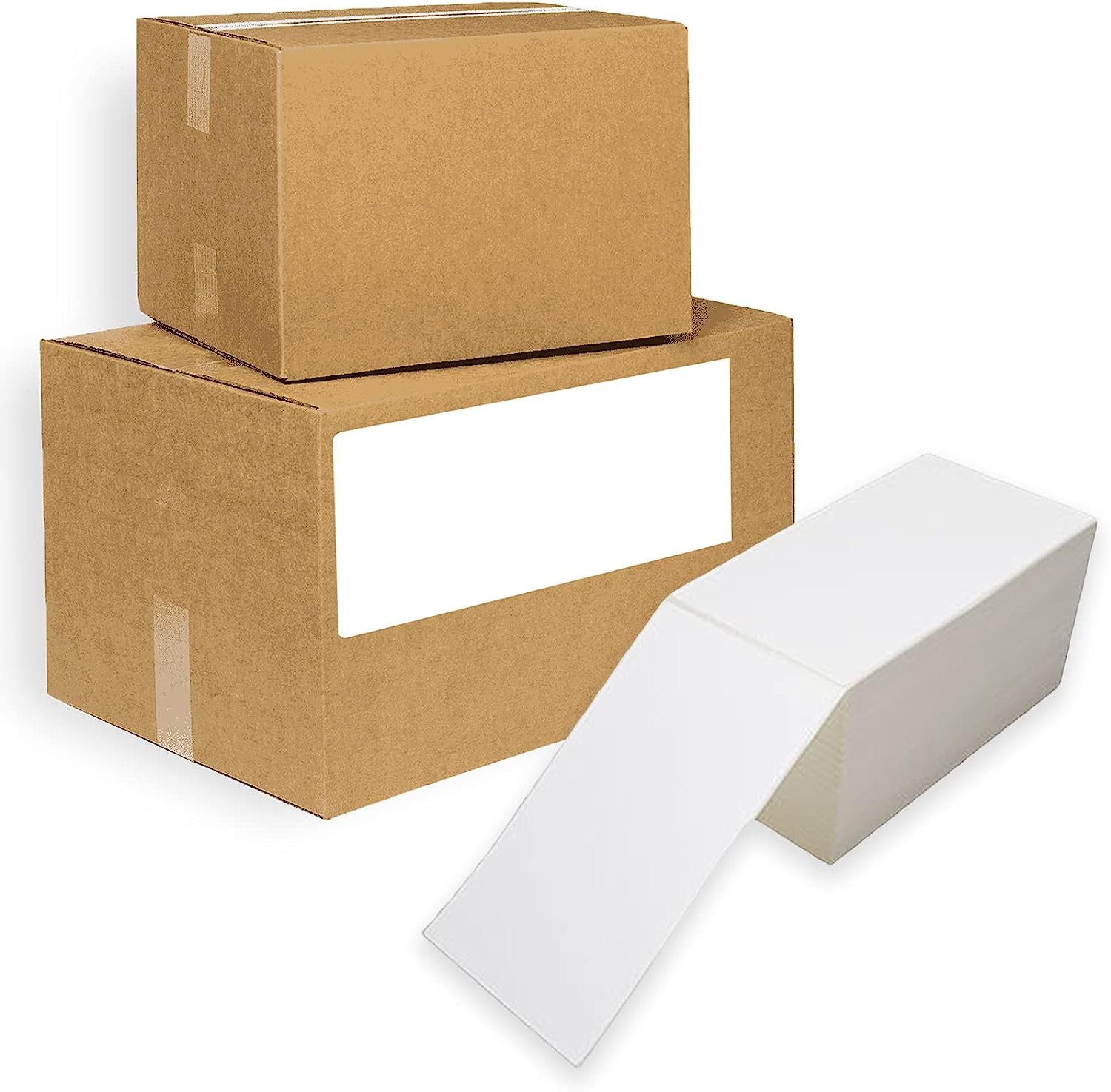 3000 Pack Thermal Transfer Fanfold Labels 4" x 7". Perforated Self ...