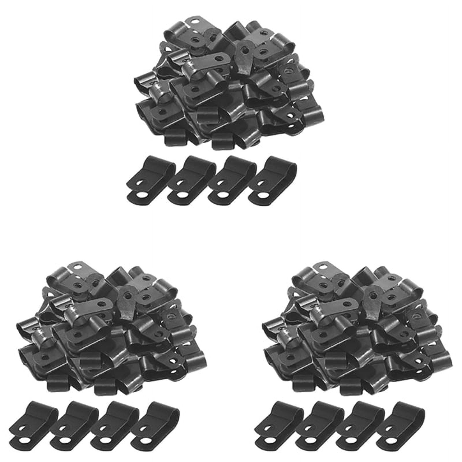 3000 Pcs 1/4 Inch Black Nylon R-Type for Mounting Indoor Outdoor Rope ...