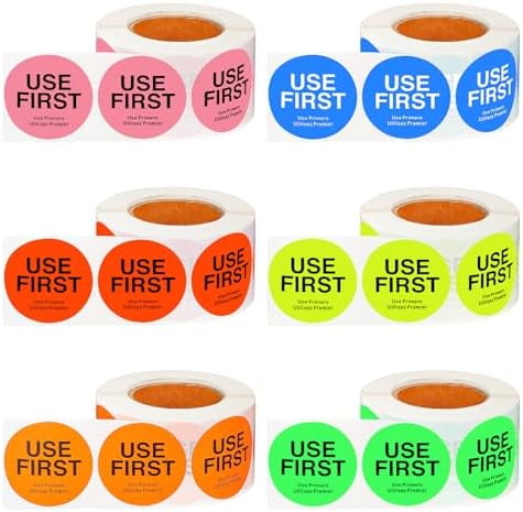 3000 Pcs 1.5 Inch Use First Stickers, 6 Rolls Inventory Management ...