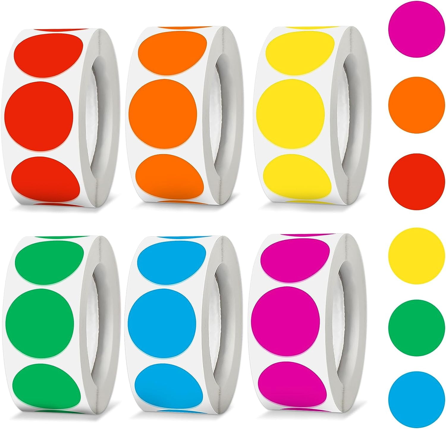 3000 Pcs 1'' Round Color Coding Labels Circle Dot Stickers for Coloring ...