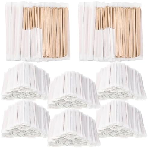 3000 Pcs Individually Wrapped Wooden Coffee Stirrers, Disposable Coffee ...