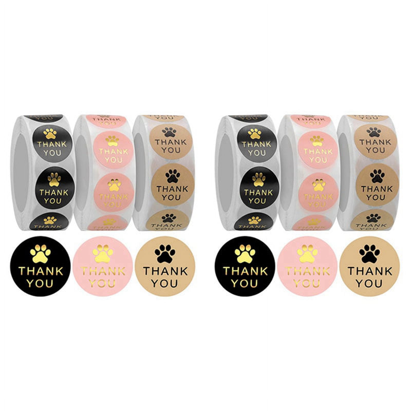 3000 Pcs Round Kraft Paws Print Thank You Labels Stickers, Dog Claw ...