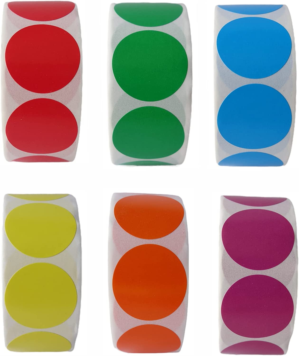 3000 Pieces 1 Inch Color Coding Labels Writable Circle Dot Stickers ...