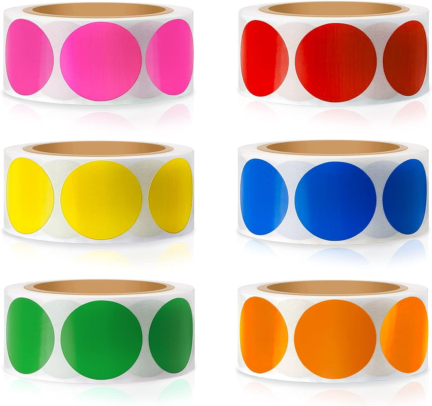 3000 Pieces 1 Inch Round Removable Color-Code Dot Stickers Circle Dots ...