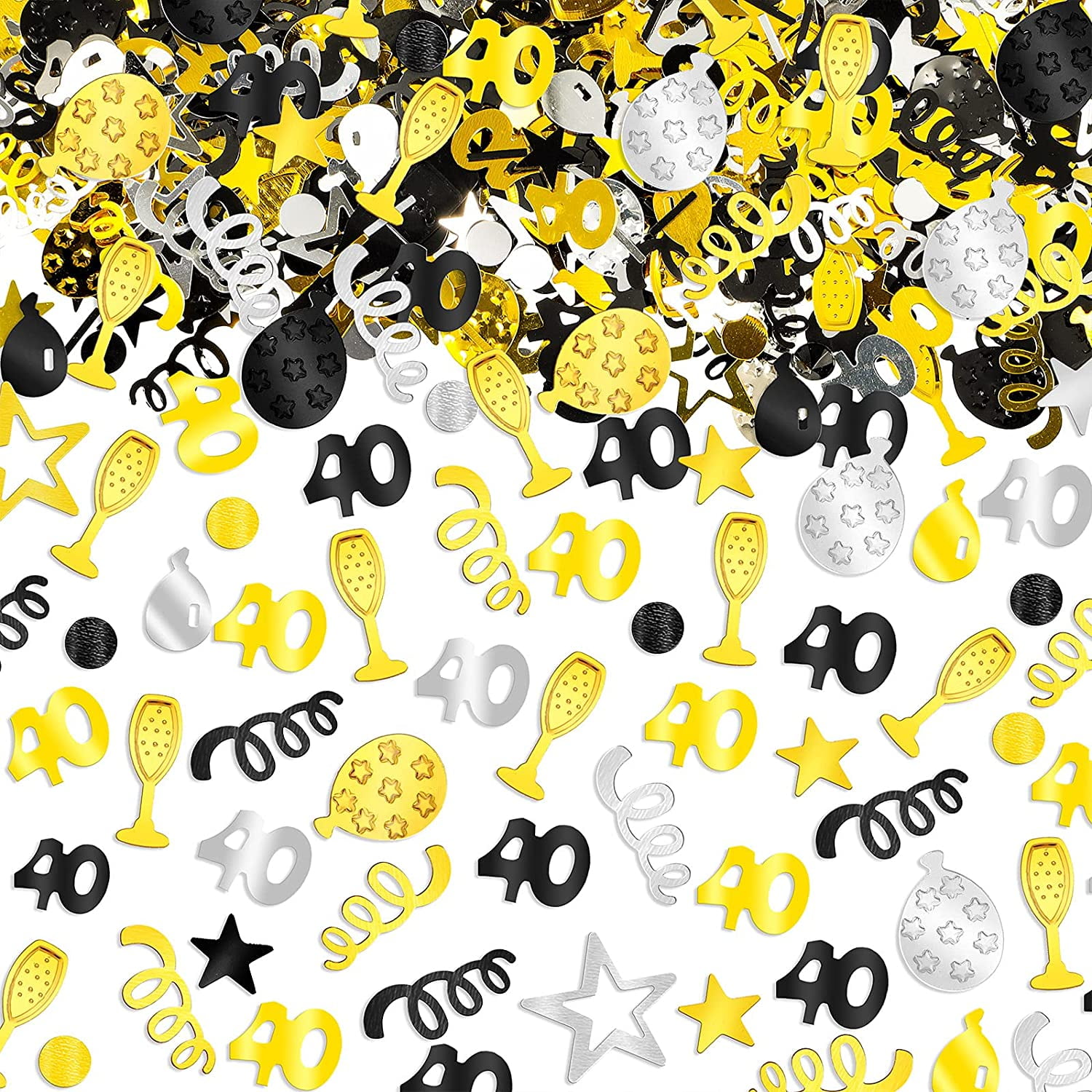 3000 Pieces Birthday Confetti Glitter Number Birthday Decorations ...