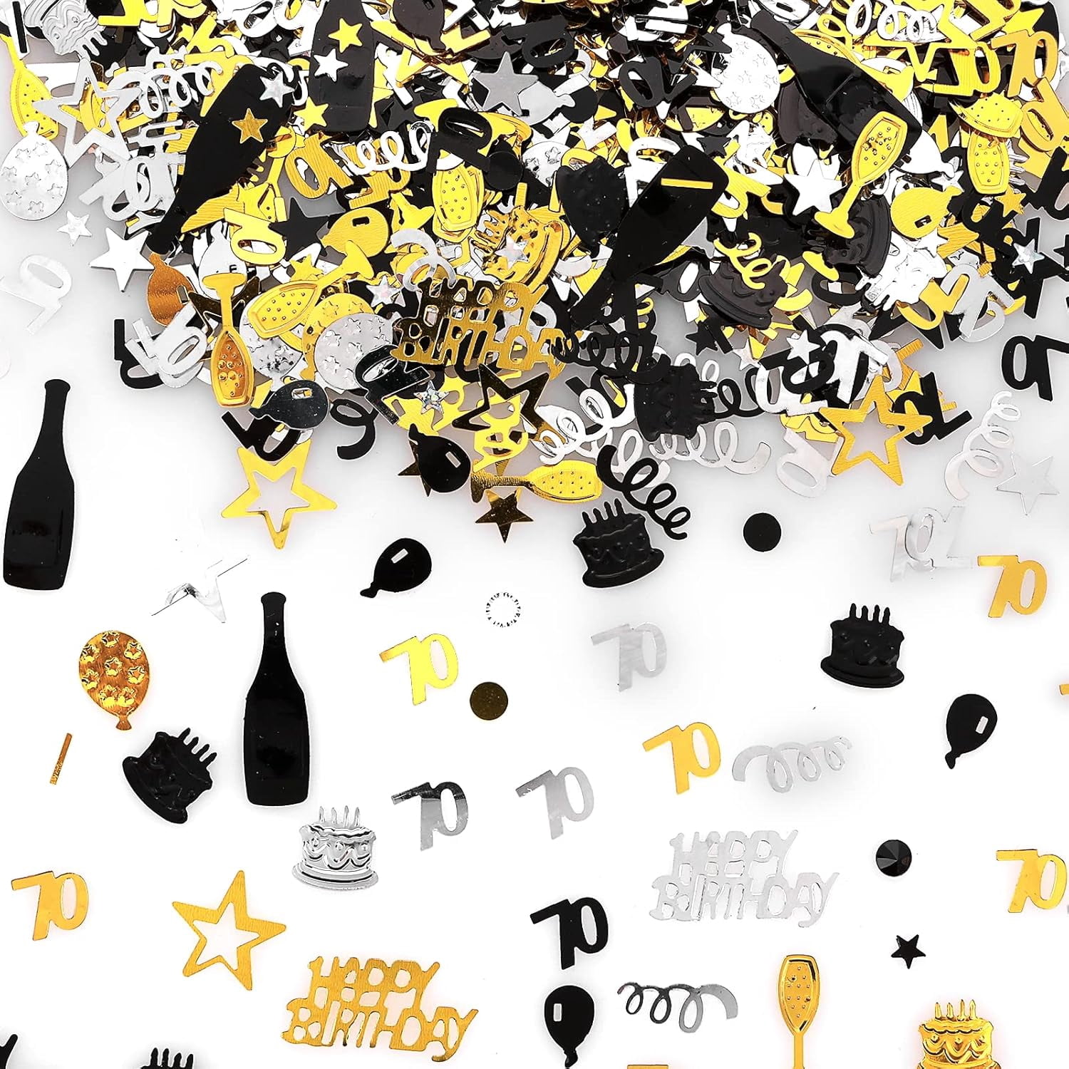 3000 Pieces Birthday Confetti Number 70 Glitter Confetti Birthday Cake ...