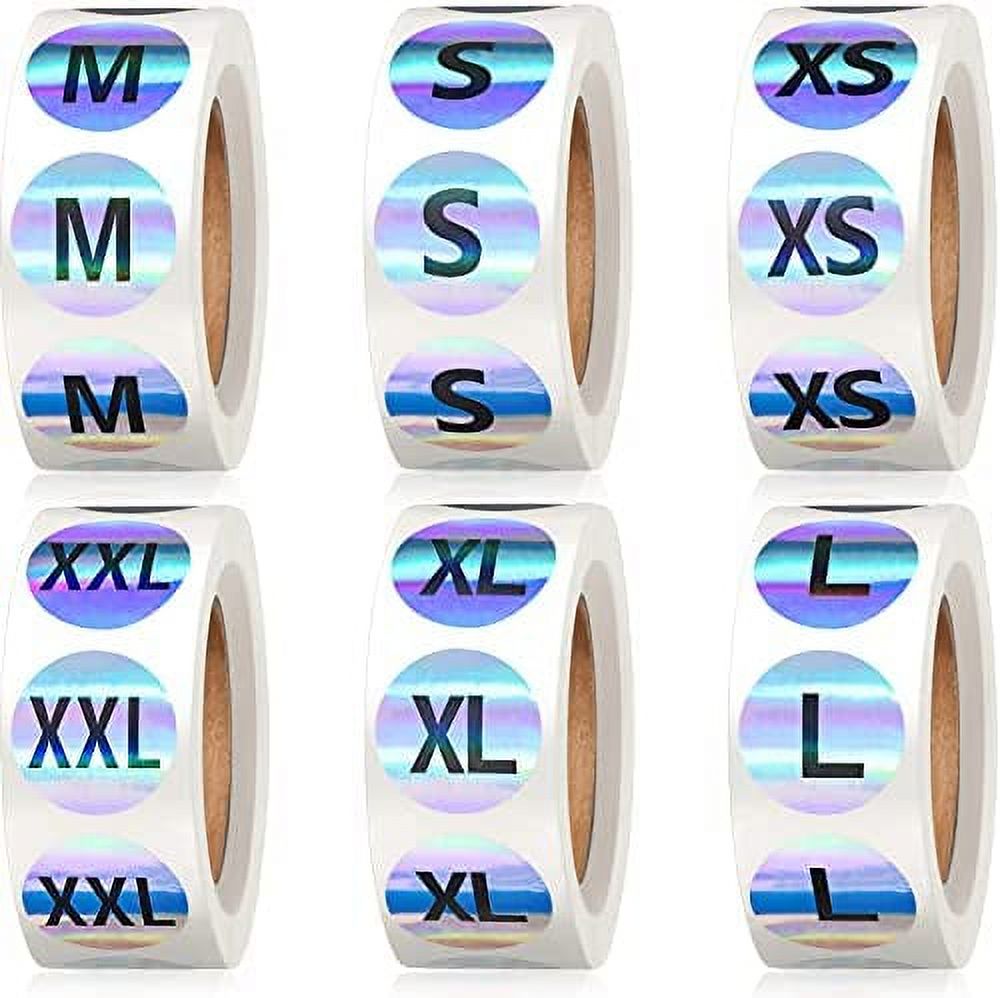 3000 Pieces Clothing Size Sticker Labels 7/8 Inch Coded Adhesive Labels ...