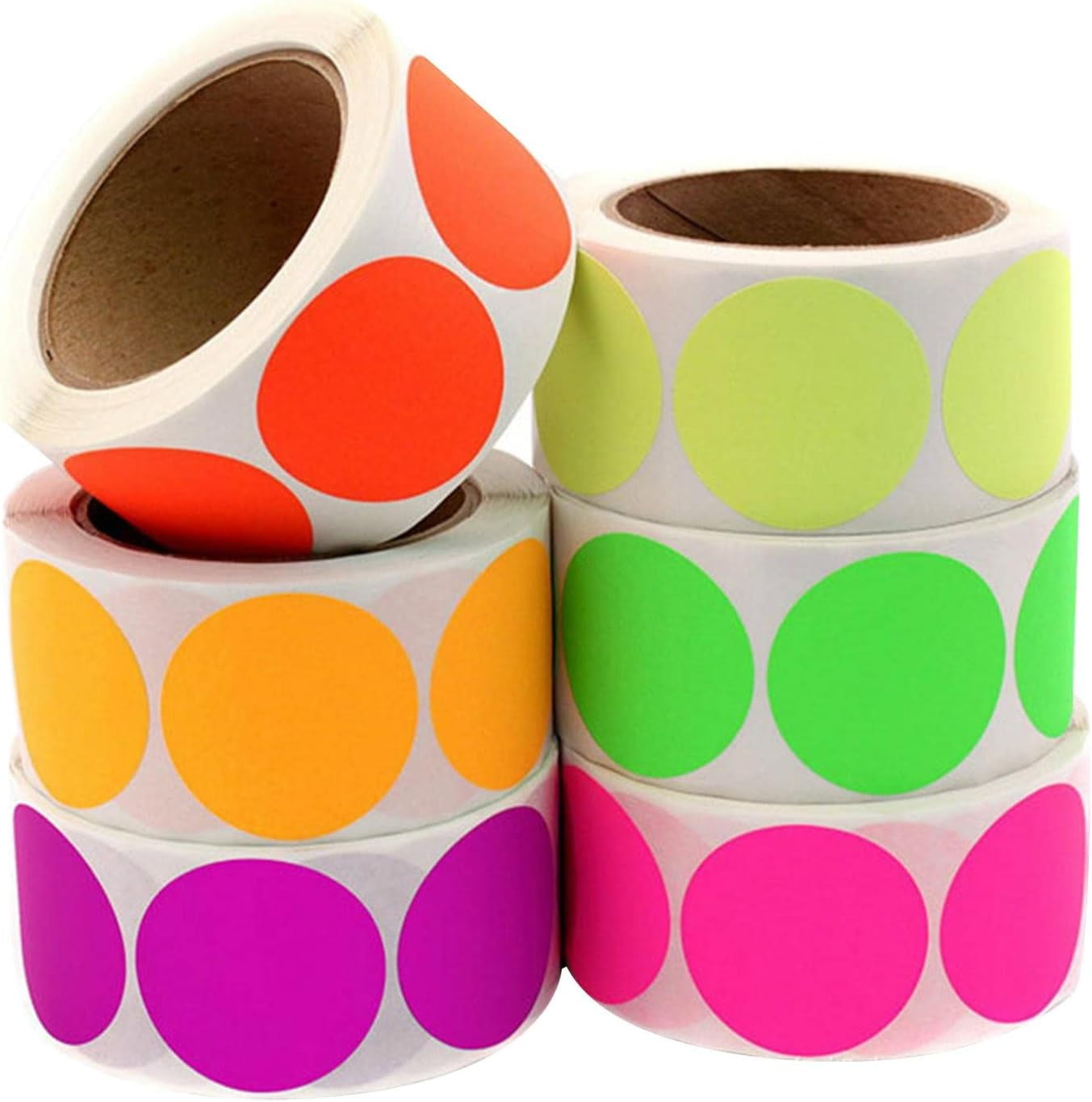 3000 Pieces Colorful Dot Stickers Dots Stickers 25mm Random Color ...