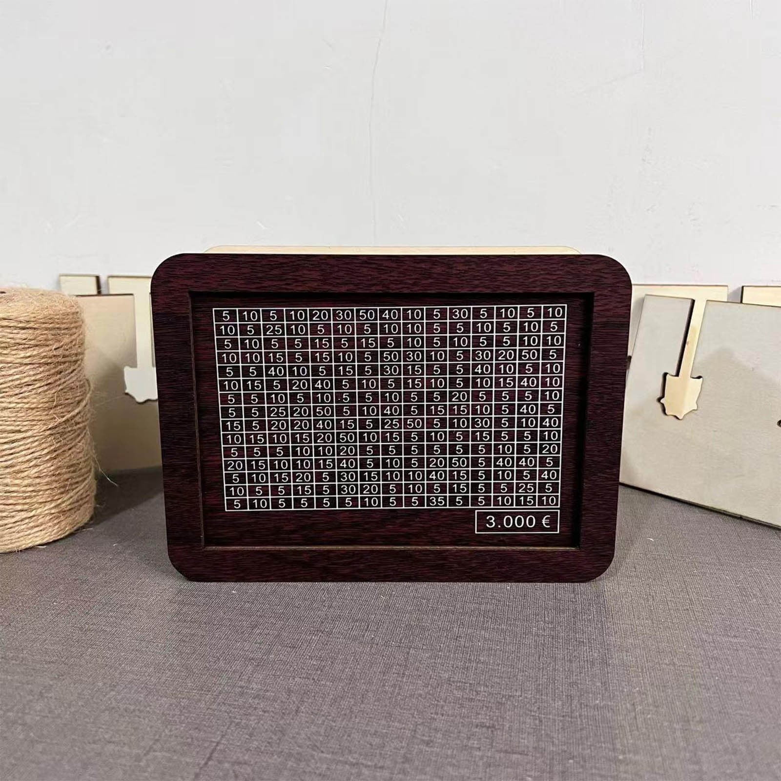 3000 Savings Challenge Box,Cashbox Kakeibo Money Box, Cash Vault Wooden ...