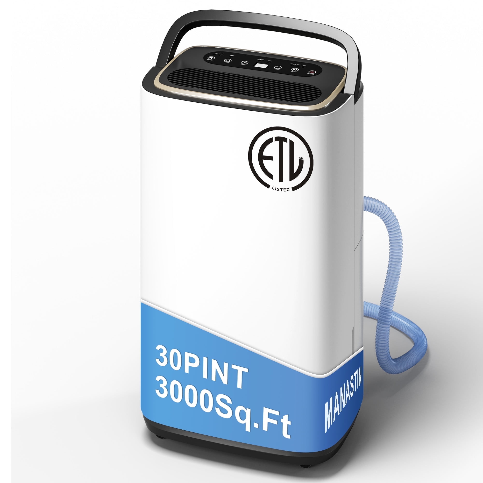 Manastin 9-Pint (DOE) Multi-Function Dehumidifier, 3000 Sq. Ft Coverage ...