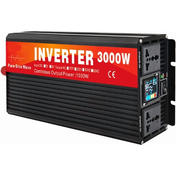 3000 Watt Pure Sine Wave Inverter,DC 12V24V to AC 110V/220V Pure Sine ...