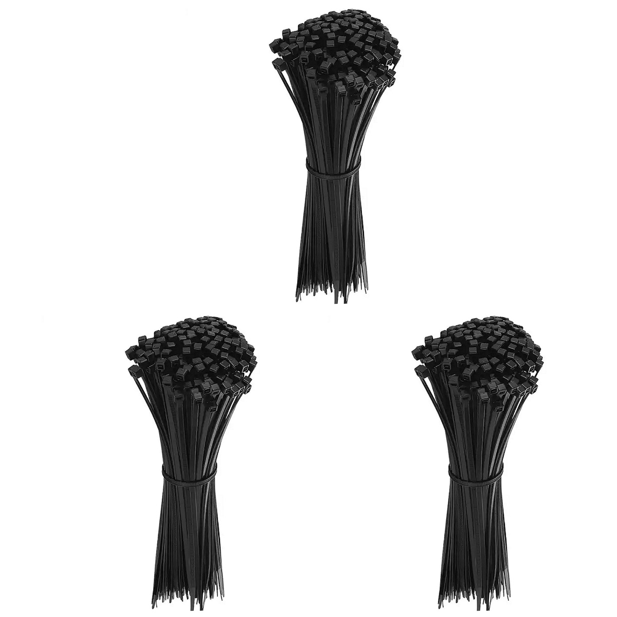 3000 pcs 3x200 Self-locking Plastic Fixing Ring Nylon Wire Cable Zip ...