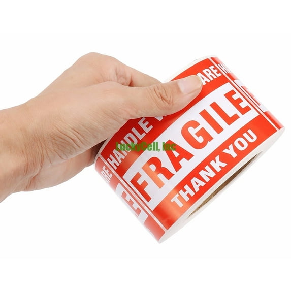 3000 pieces 3" x 5" Handle With Care Fragile Label Sticker 3 roll 3000 ...