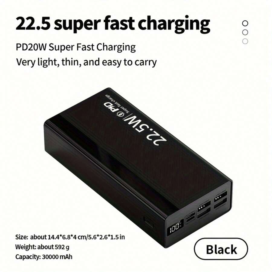 30000/20000/10000mAh Portable Power Bank With LED Battery Display ...