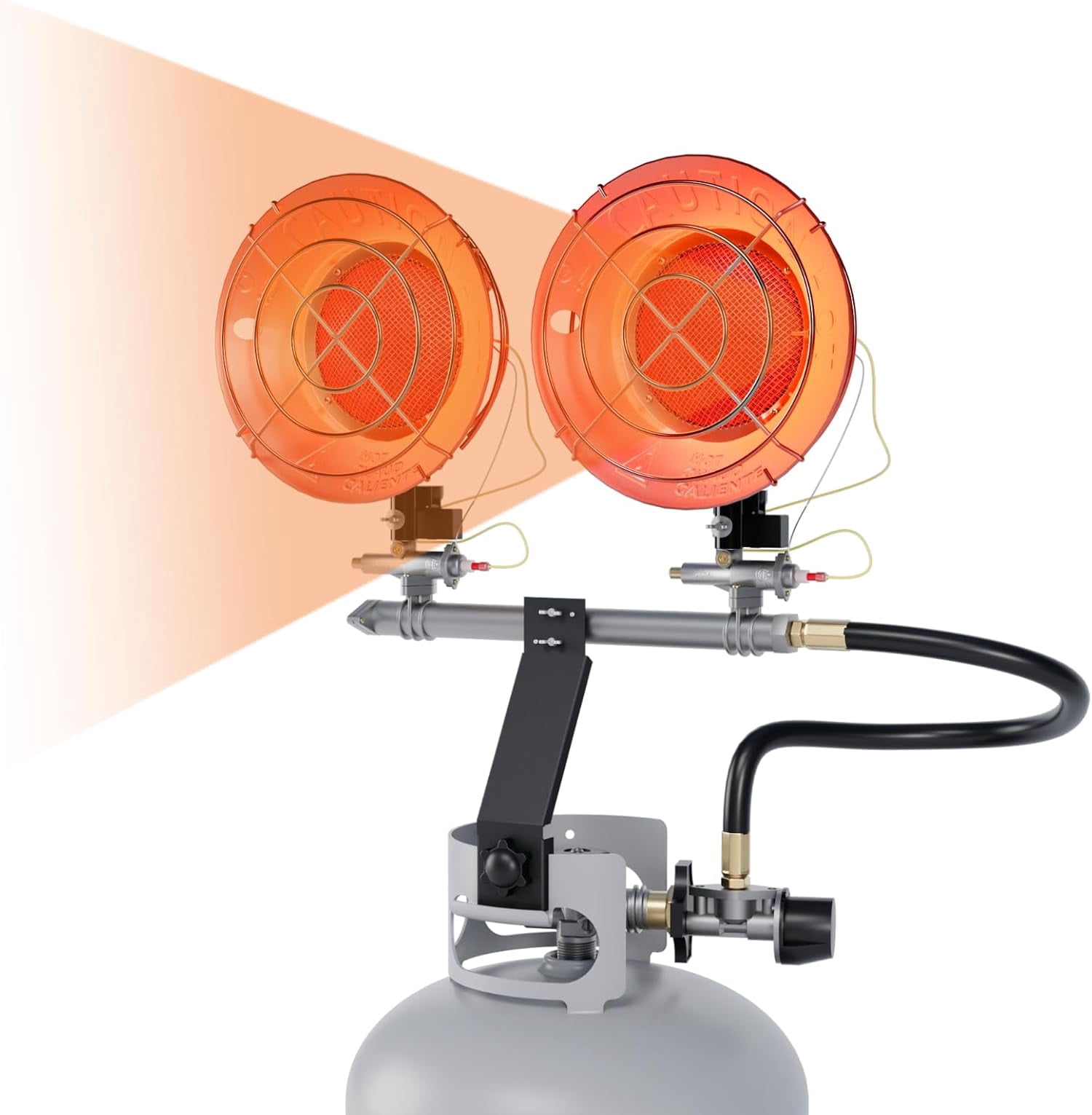 30000 Btu Outdoor Heater , 2-Burner Portable Tank Heaters, Double Tanks ...