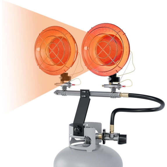 30000 Btu Outdoor Heater , 2-Burner Portable Tank Heaters, Double Tanks ...