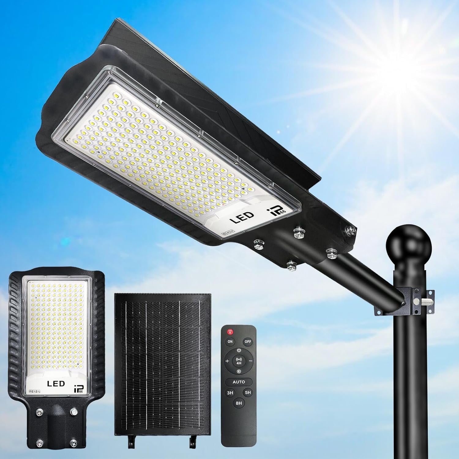30000LM exterior solar lights, 6500K exterior lamp, solar exterior LED ...
