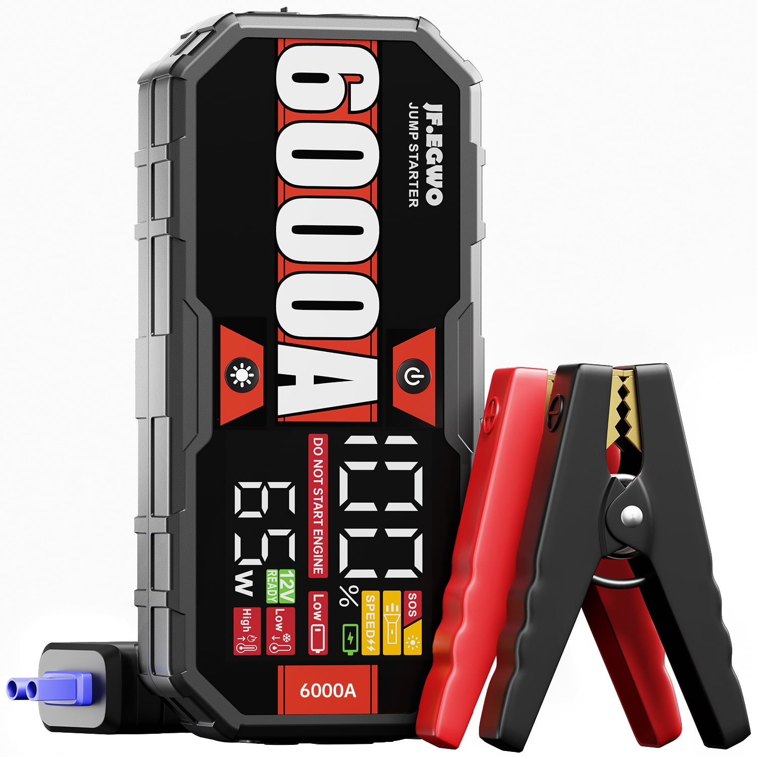 30000mAh Car 6000A Portable Jump Starter With Power Bank Fast Charge ...