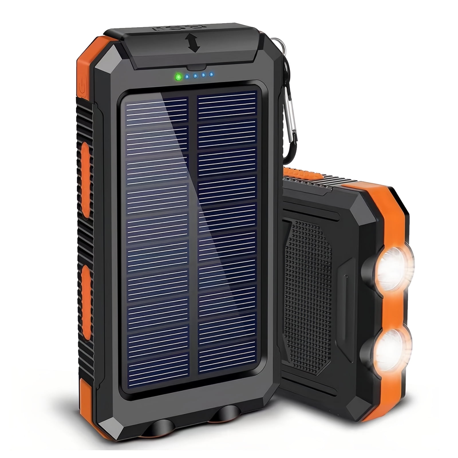 30000mah Solar Power Bank, Solar Panel Charger with Dual LED ...
