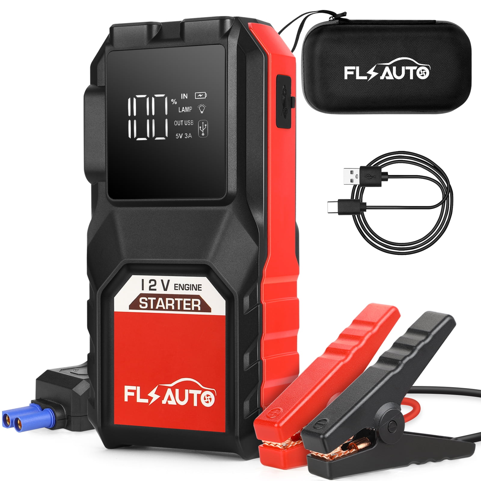 3000A Jump Starter Battery Pack,Portable Car Jumper Starter for up to ...