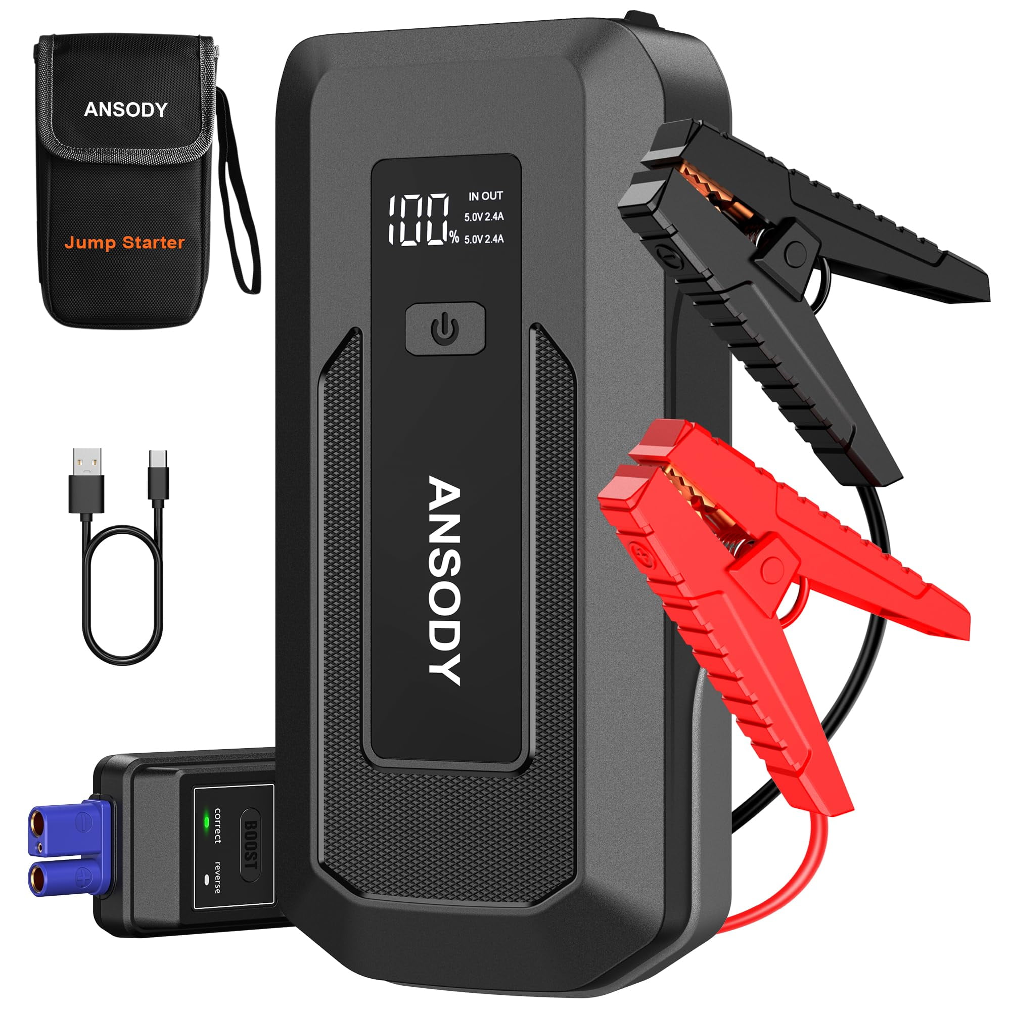 3000A Peak Car Jump Starter(Up to 10L Gas or 8L Diesel Engine), Battery ...