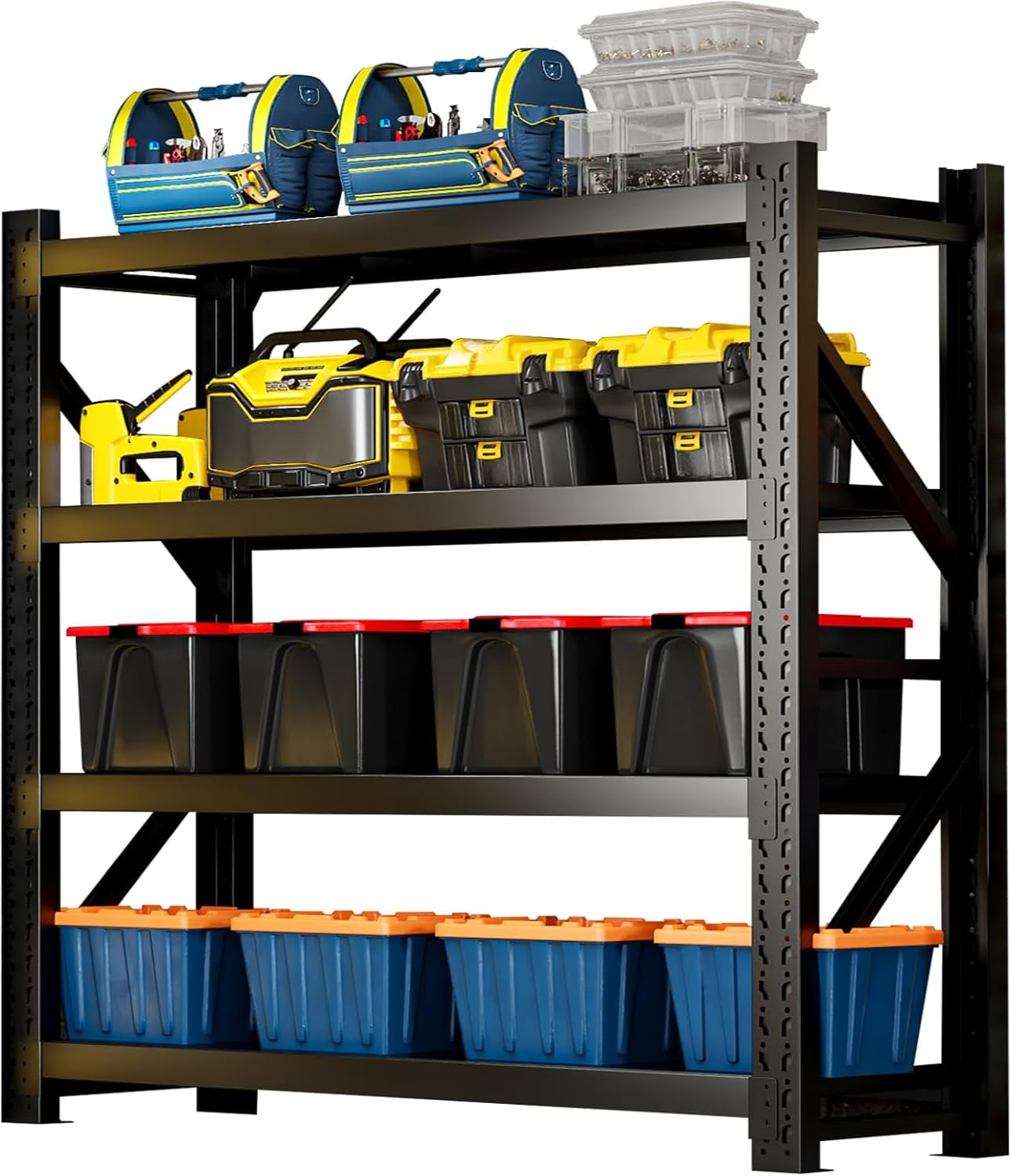 3000LBS Heavy-Duty Garage Shelving, 31.5" W Metal Shelves, 4-Tier ...