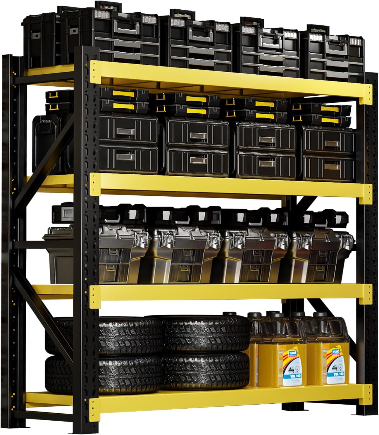 3000LBS Heavy-Duty Garage Shelving, 31.5" W Metal Shelves, 4-Tier ...