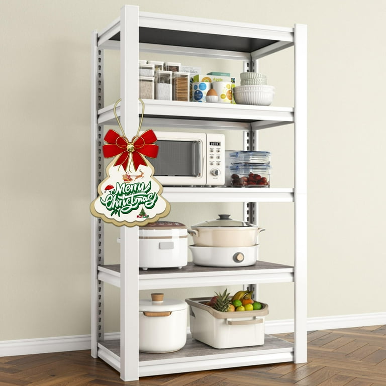 5 tier shelf white store
