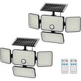 3000Lumen Solar Flood Lights Outdoor, 4 Heads 6500K Motion Sensor Light ...