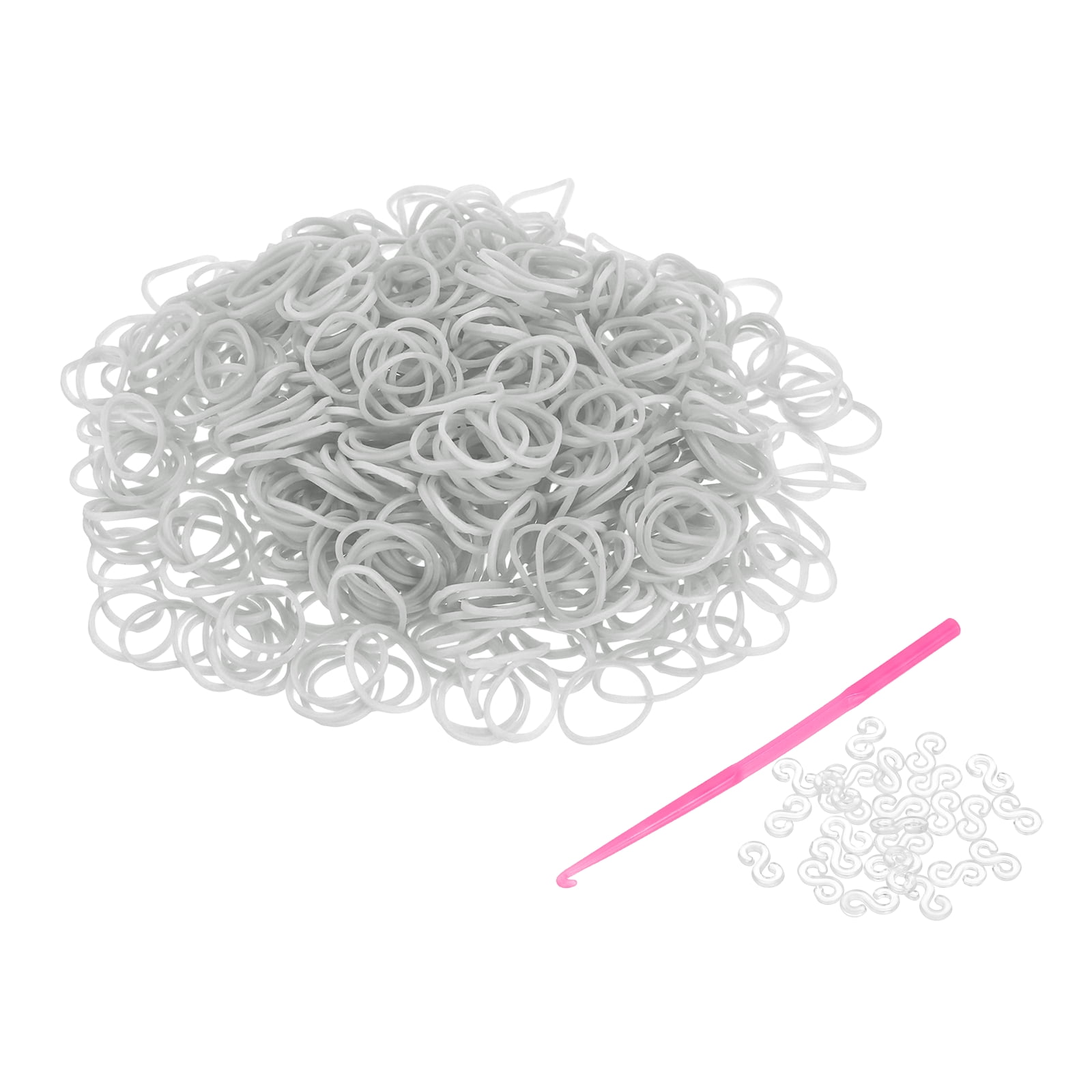 3000Pcs Loom Rubber Band Kit with 125Pcs S-Clips and 5Pcs Hook, Gray ...