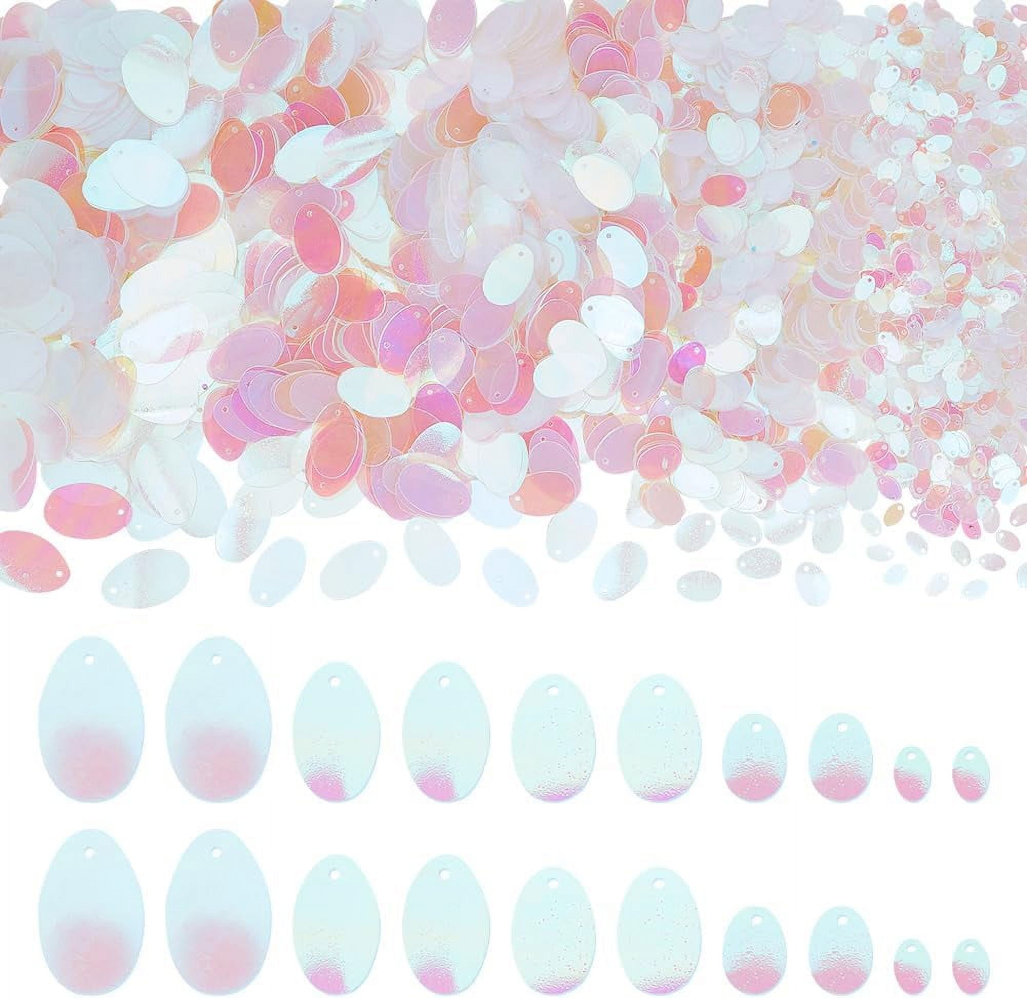 3000Pcs Loose Sequins 5 Sizes Embroidery Craft Sequins Iridescent ...