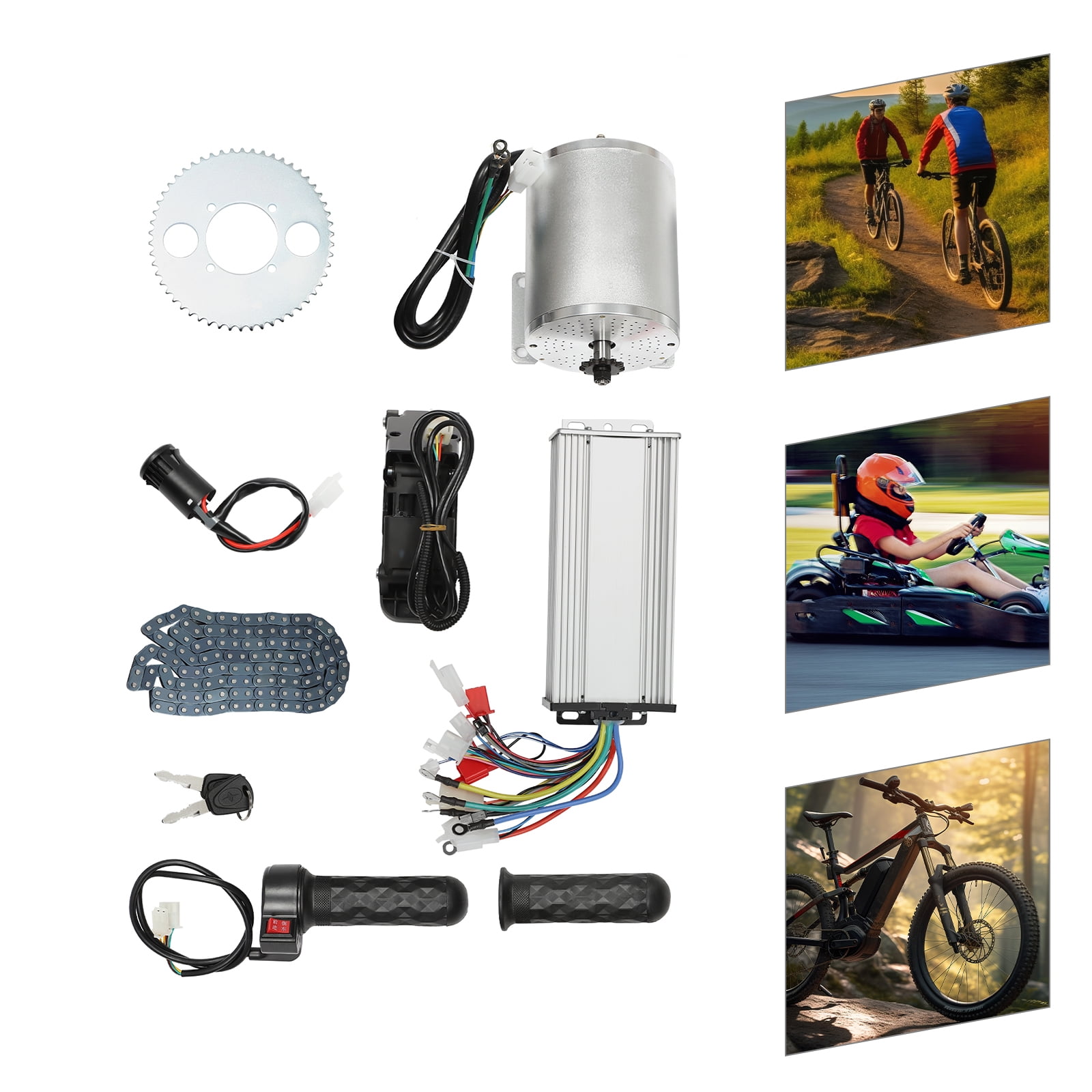 3000W 48/60/72V Brushless Motor Kit with Controller and Throttle ...