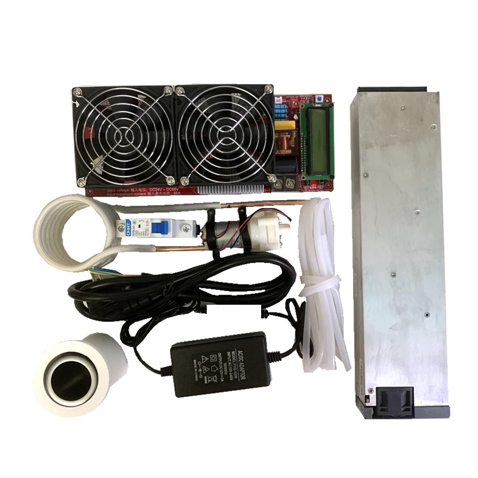 3000W 55A ZVS High Frequency Induction Quenching Melting Heater Module+ Coil +Pump +Power Supply ...