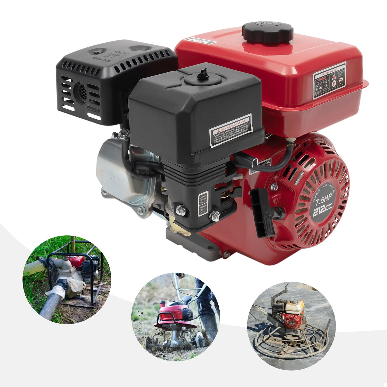 3000W Gas Engine, 7.5 HP Motor 4 Stroke Gas Powered Portable Engine ...