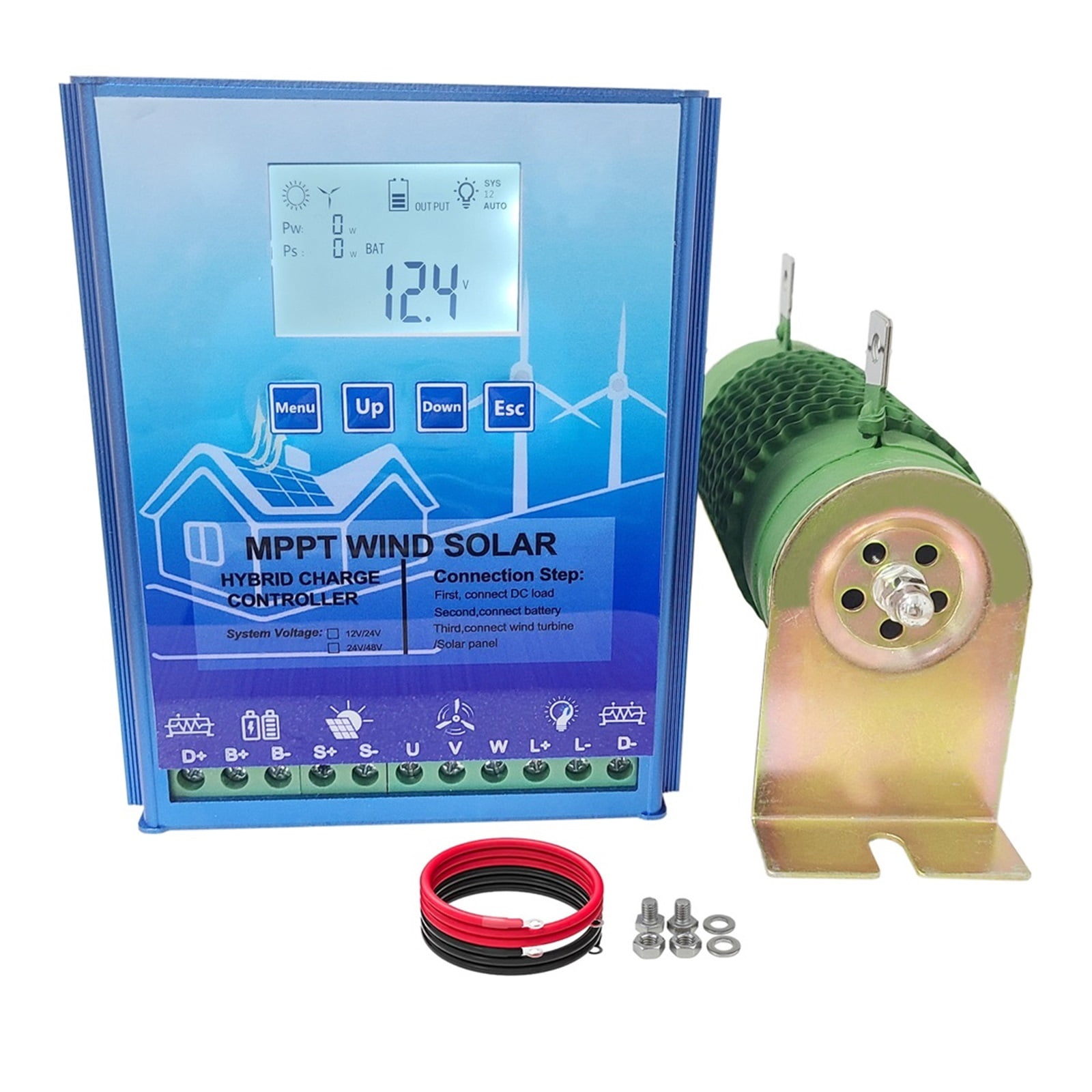 3000W MPPT Hybrid Solar Wind Charge Controller 12V 24V 48V PV Wind ...